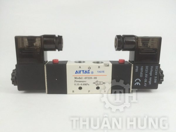 Van Điện Từ Khí Nén AIRTAC 4V220-08| Van Khí Nén 5/2 2 Coil Ren 13