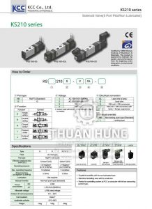 Van điện từ khí nén KCC KS210S (van khí nén 5/2, 1 đầu coil, ren 9,6)