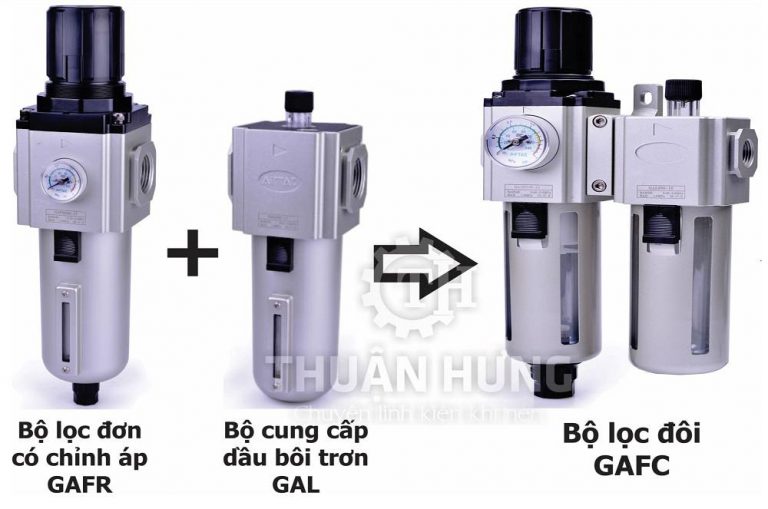Bộ Lọc Đôi Khí Nén AIRTAC GAFC300-08| Bộ Tách Nước Máy Nén Khí