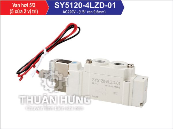 Van Điện Từ Khí Nén SMC SY3320-5LZD-M5 (Van Khí Nén 5/3, Ren M5)
