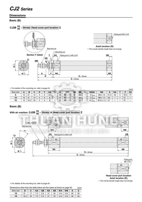 Xi Lanh Khí Nén Mini SMC CDJ2D10-10-B (Ben Hơi Mini CDJ2D10-10-B)