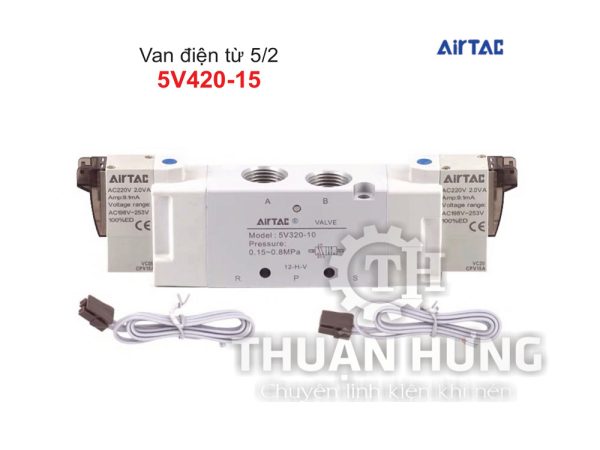 Van Điện Từ Khí Nén AIRTAC 5V410-15 (Van Khí Nén 5/2 Ren 21mm)
