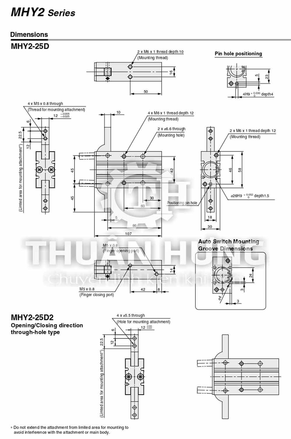 Xi lanh kẹp MHY-25D (xi lanh kẹp xòe 180 độ)