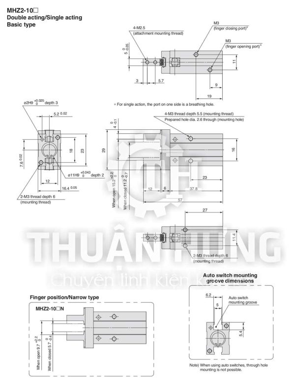 Xi lanh kẹp MHZ2-10D (tác động kép)